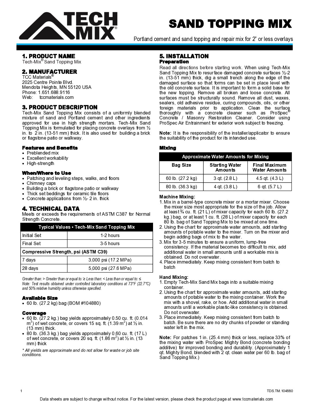 - TCC Materials