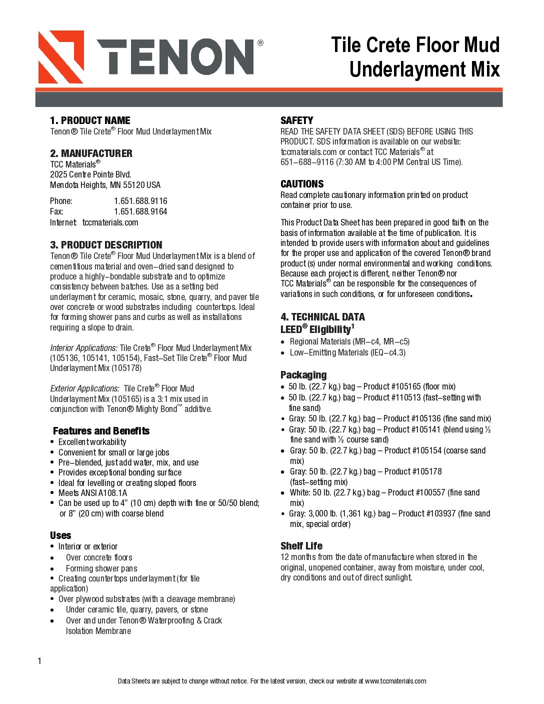 - TCC Materials